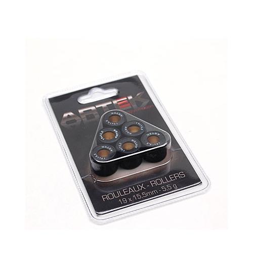 Kit 6 galets 19x15,5 5,5g Artek K1 pour scooter Piaggio Typhoon, Gilera ...