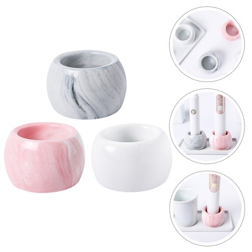 3 Pcs Electric Stands Mini Toothbrushes Marble Holder Round | eBay
