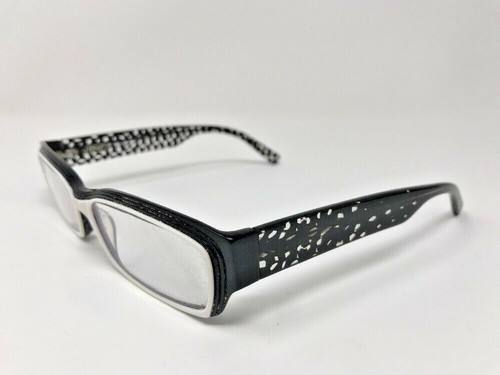 KXOS Eyeglasses 52-15-135 Glossy Spotty Black Crystal/White AP57 | eBay