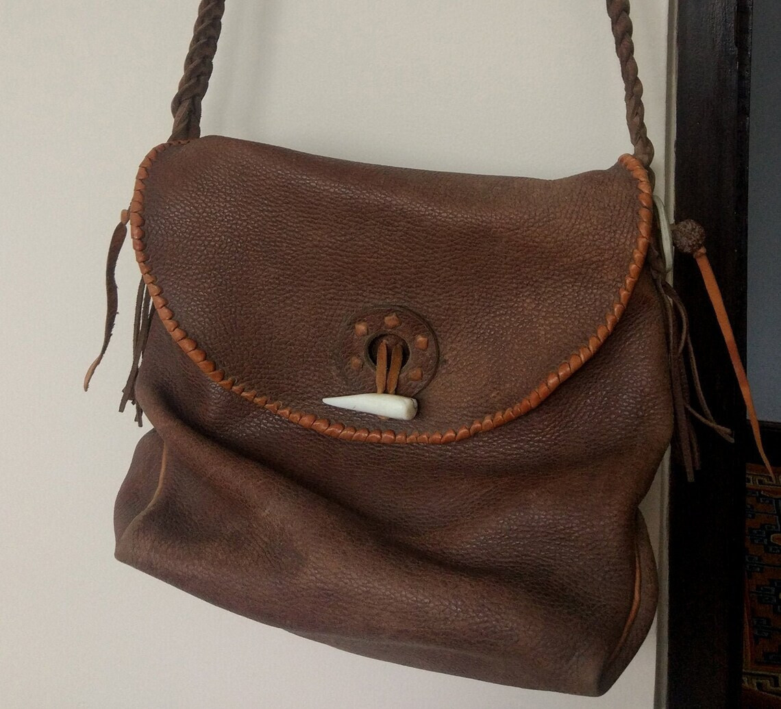 100 % Genuine Leather Cross body bag Dark tan color B… - Gem