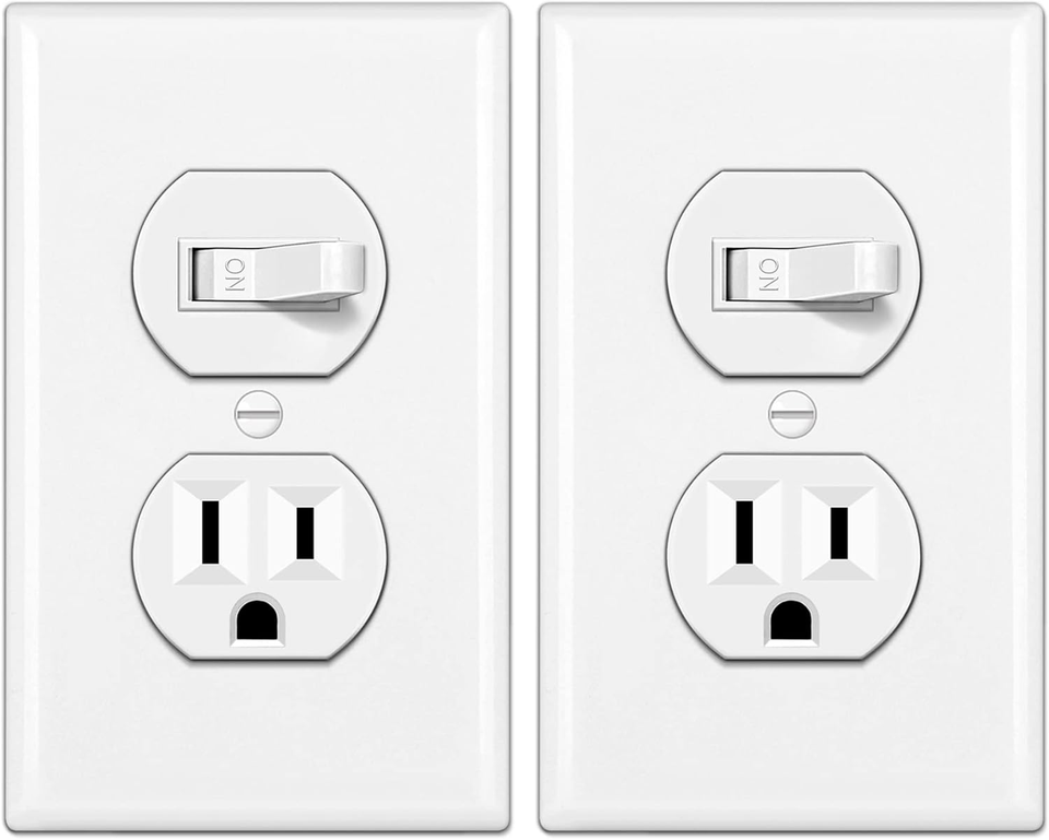 2 Pack Combination Toggle Light Switch and Duplex Receptacle Outlet ...