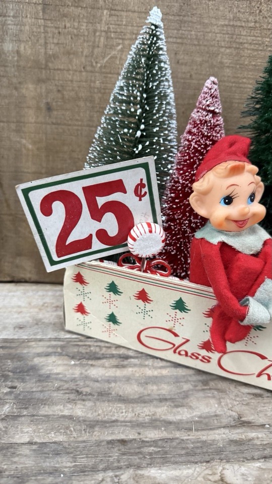 Christmas Assembly Old Empty Ornament Box W/ Pixels & Santa | eBay