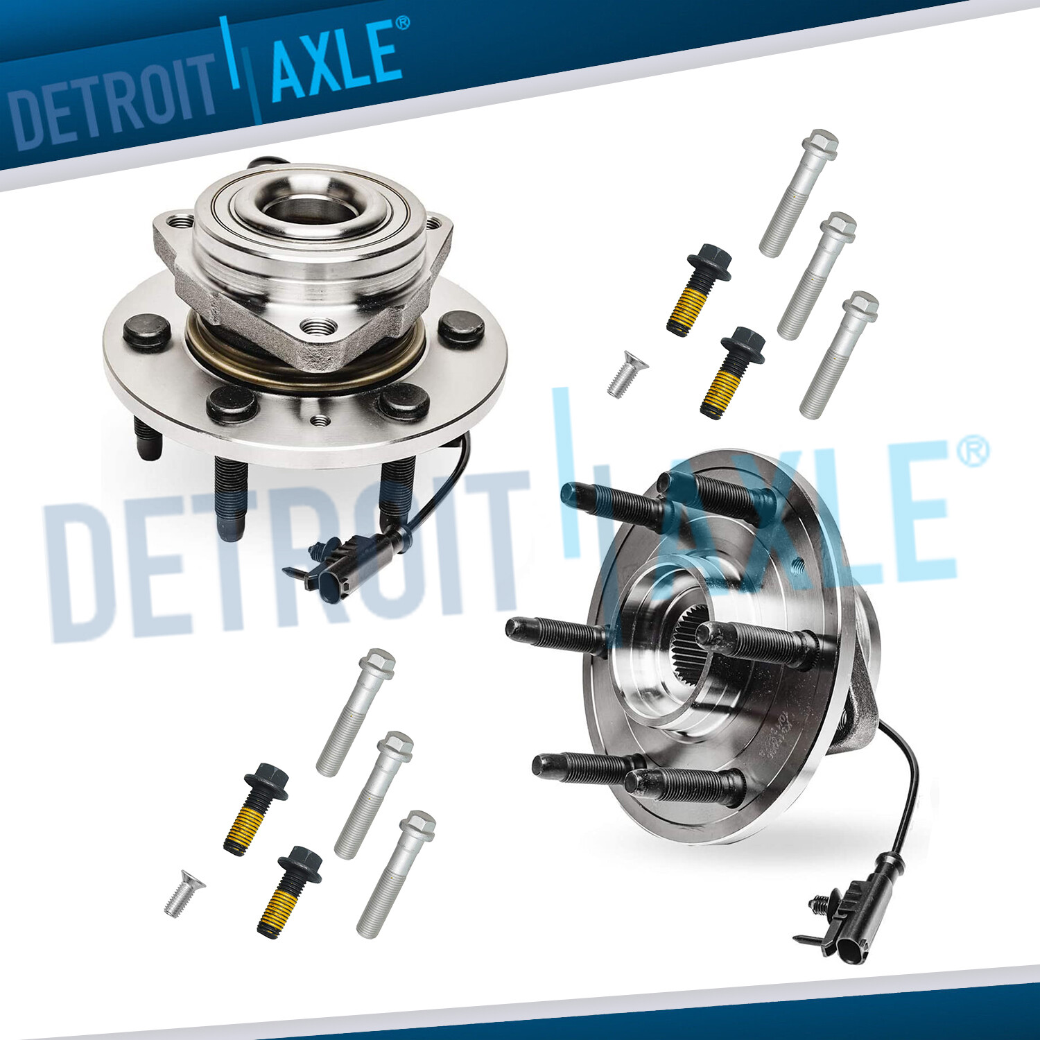 4WD Front Wheel Bearing + Hub Bolts for Chevy GMC Silverado Sierra 1500 ...