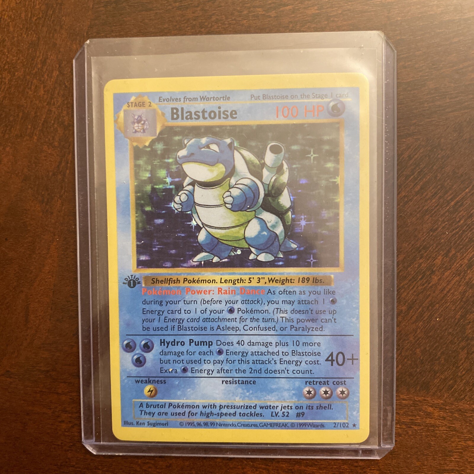 Pokémon TCG Blastoise Base Set 2/102 Holo 1st Edition Holo Rare ...