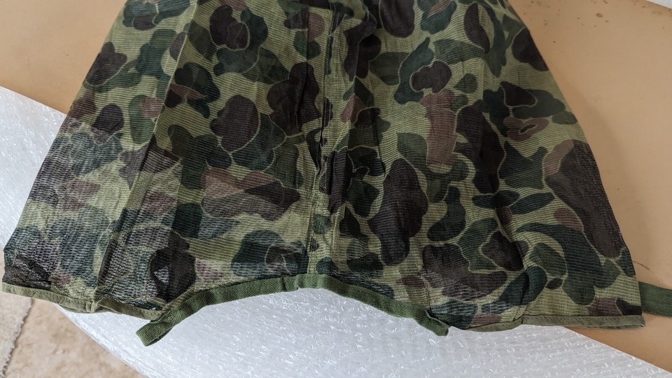 US WW2 USMC camo helmet cover, with mosquito netting | eBay