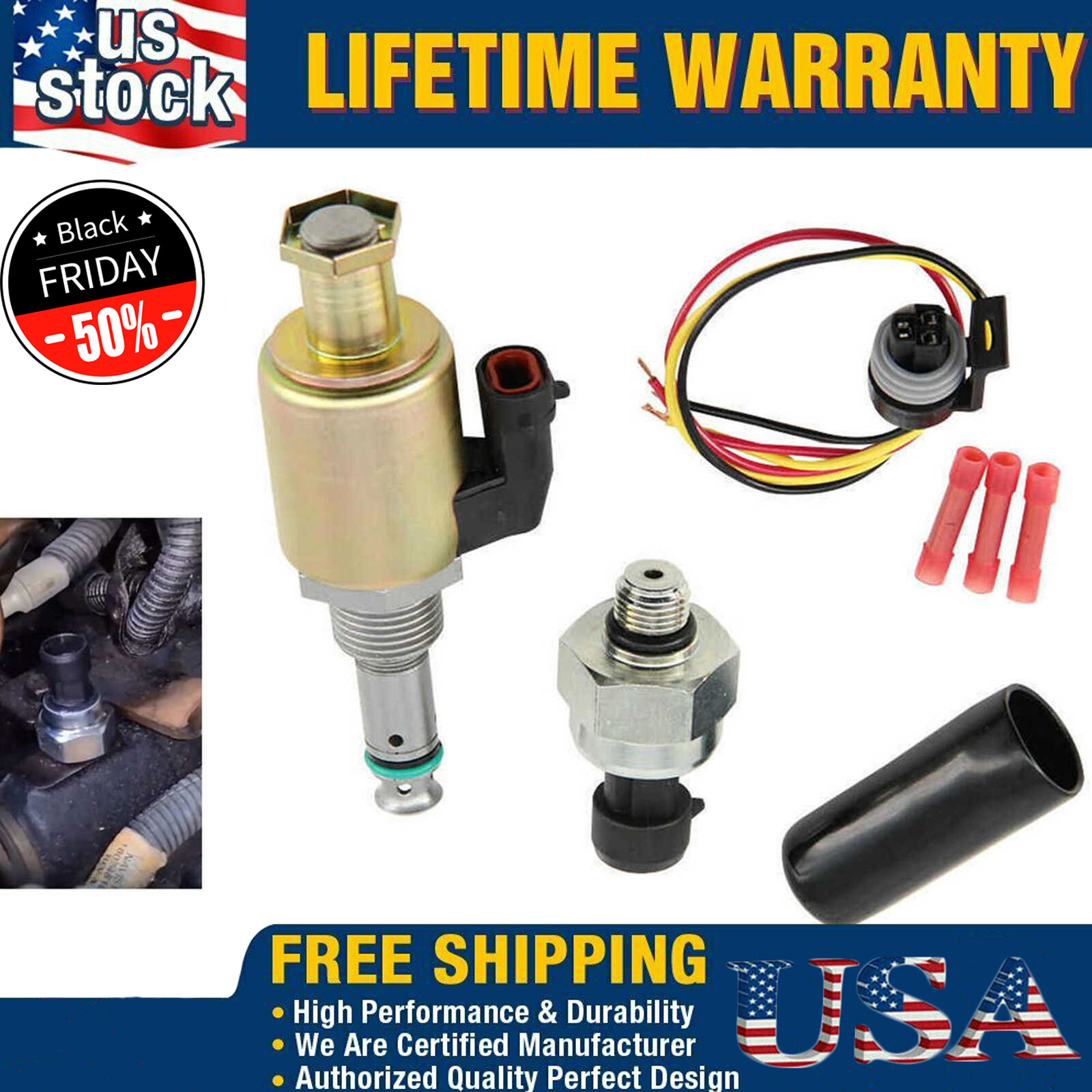 Fit Ford F-250 F350 7.3L IPR ICP Pressure Fuel Injection Regulator ...