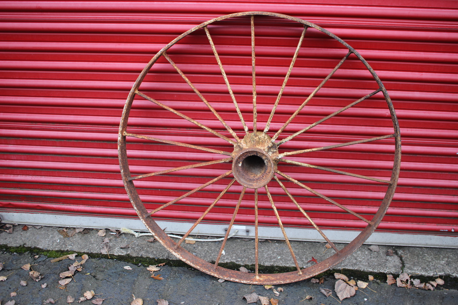 LARGE Antique Wagon Tractor Wheel Metal 18 Spoke 43" Tall #2 Country ...