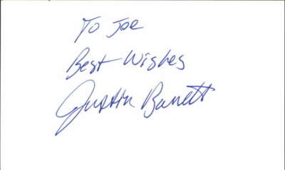 JUSTIN BARRETT VOICE ACTOR Signed 3"x5" Index Card | eBay