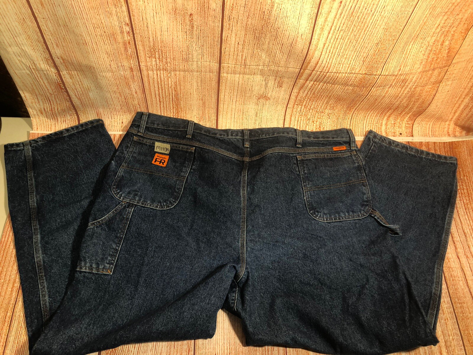 Men’s WRANGLER FR RIGGS WORK WEAR 50X32 BLUE COTTON JEANS | eBay