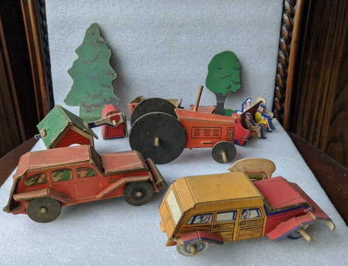 Vintage Built-Rite Toys Cardboard fencing vehicles car truck tractor ...