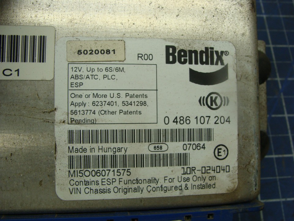 BENDIX ABS CONTROL MODULE 0486107204 12V | eBay