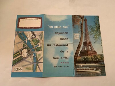 Vintage Eiffel Tower Paris Tour France Brochure | eBay