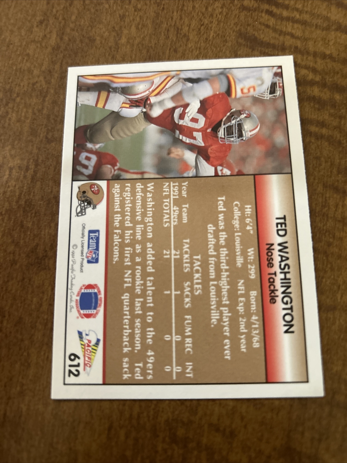 1992 Pacific - Ted Washington #612 for sale online | eBay