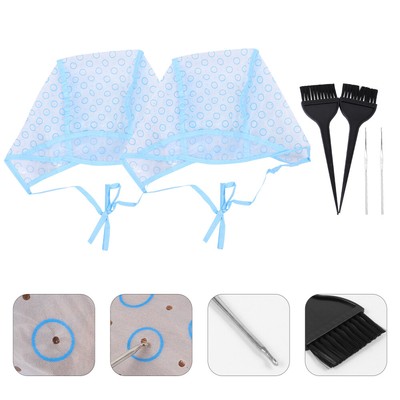6 PCS Highlight Cap Kit Hair Dye Set Crochet Hook Frosted Modeling | eBay