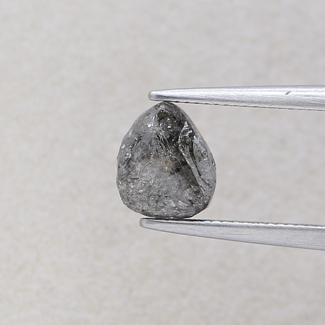 1.42 CARAT BLACK PEAR DIAMOND NATURAL ROUGH UNTREATED AFRICAN DIAMOND ...