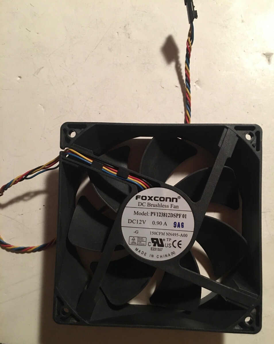 COOLING FAN FOXCONN PV123812DSPF01 DC12V 0.9A 150CFM NN495-A00 4WIRE ...