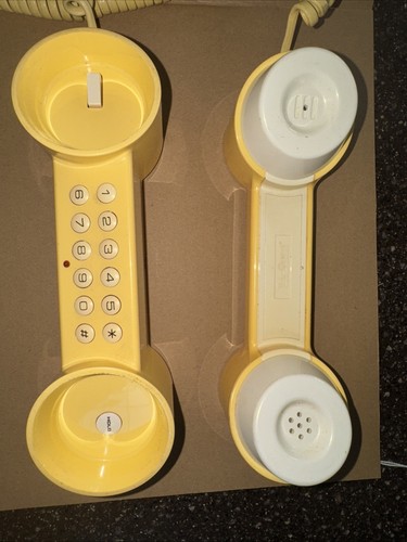 VTG 1986 TeleQuest Graham Phone 180-TF Yellow Modern Space Age ...