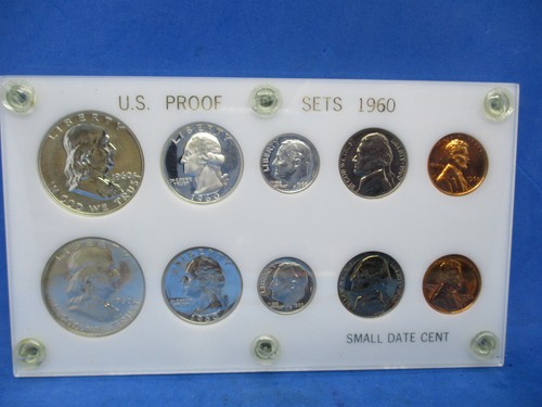 Lot Of 2 1960 US Proof Set, Small Date, Uncirculated Coins, 90% Silver ...