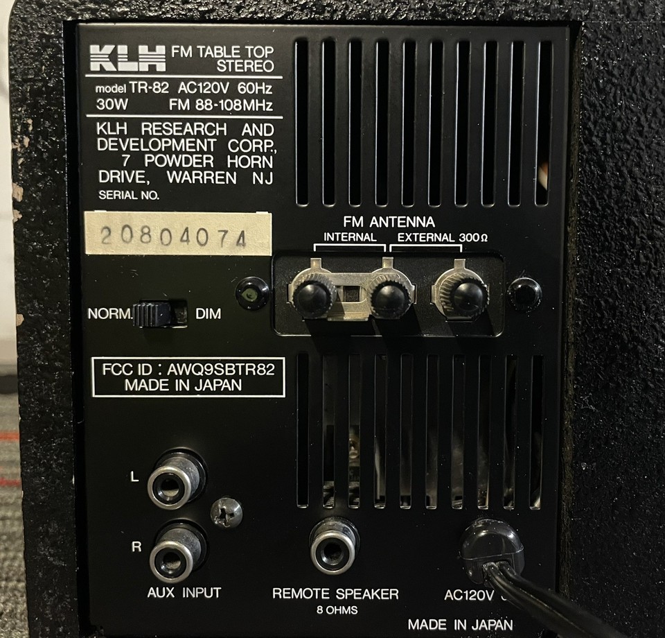 KLH FM Table Top Stereo VGC-Works, But Display Out-Read | eBay