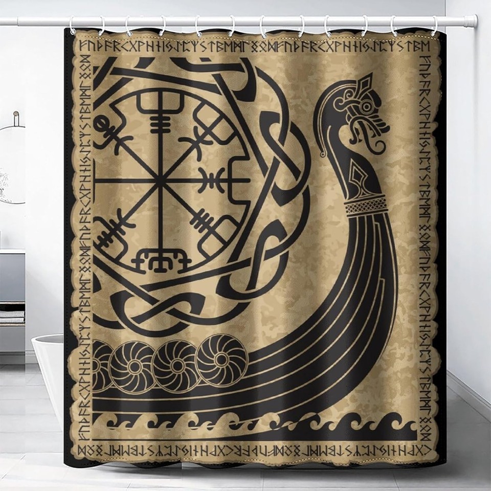 Shower Curtain,Vintage Nautical Mystic Totem Symbol Ancient ...