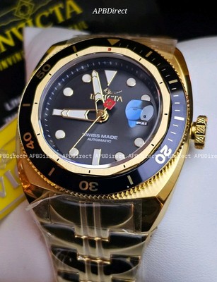 Invicta - Swiss Made R150 Automatic - Gold Plated - SAPPHIRE 46mm ...
