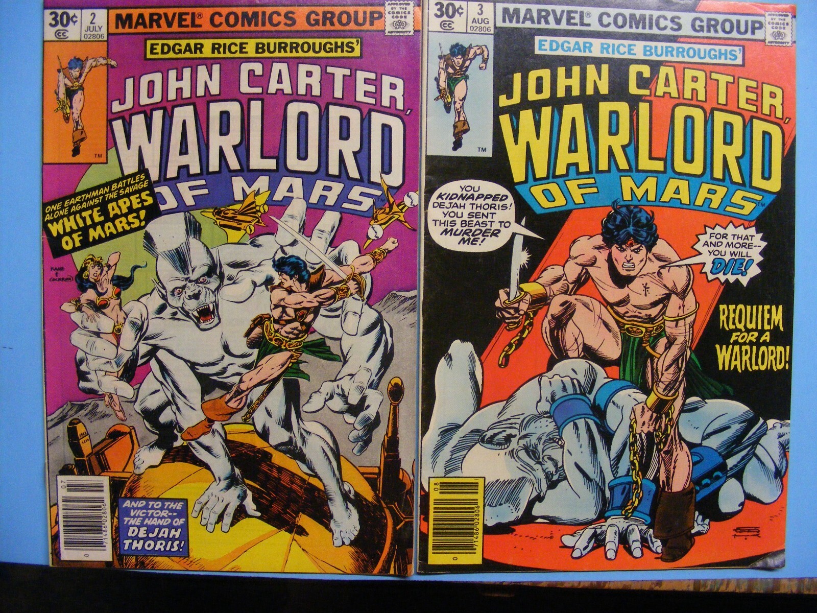 John Carter Warlord of Mars Comic - Lot of 2 (Marvel, 1977) #2,3 - FN ...