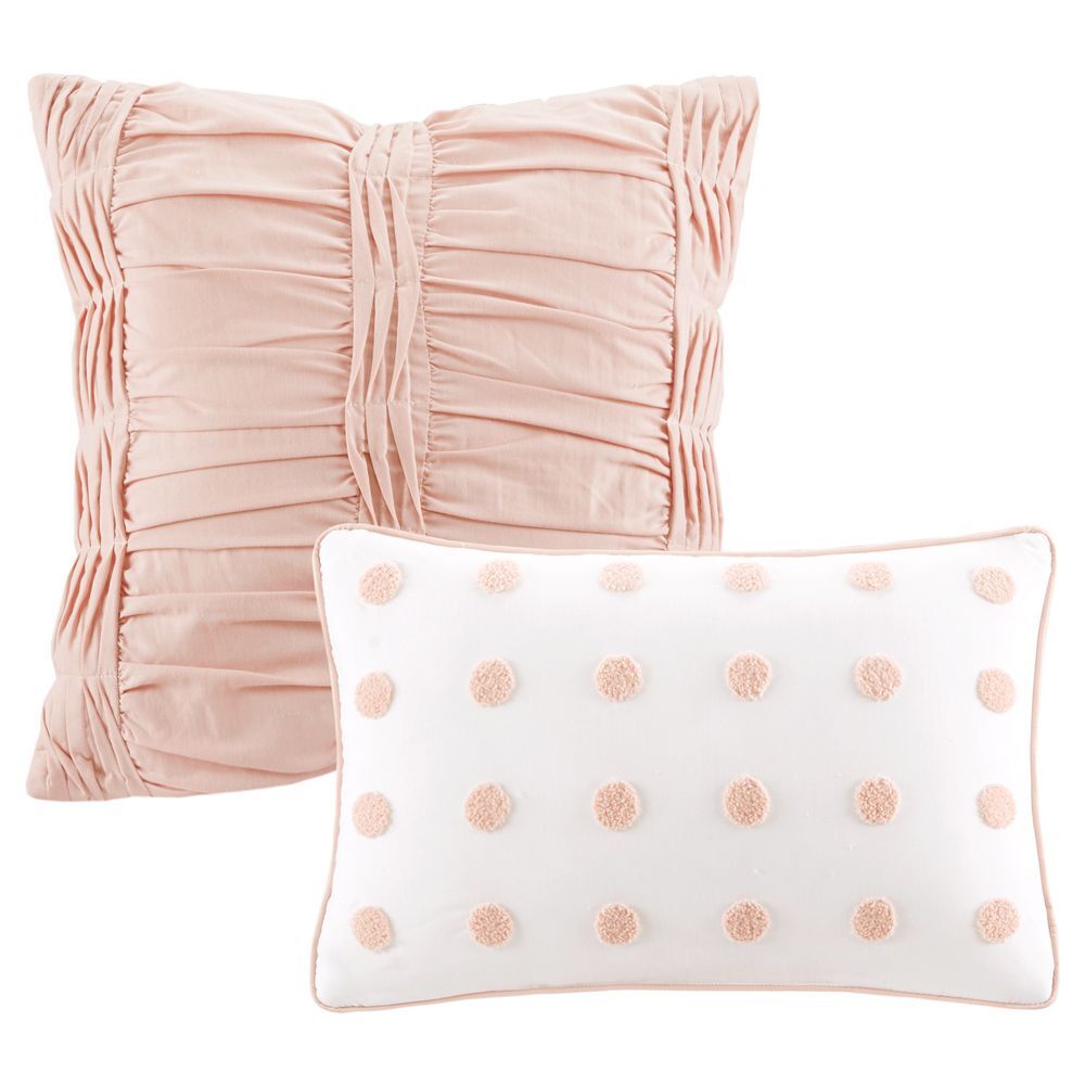 7pc Full/Queen Kay Cotton Jacquard Duvet Cover Set Pink | eBay