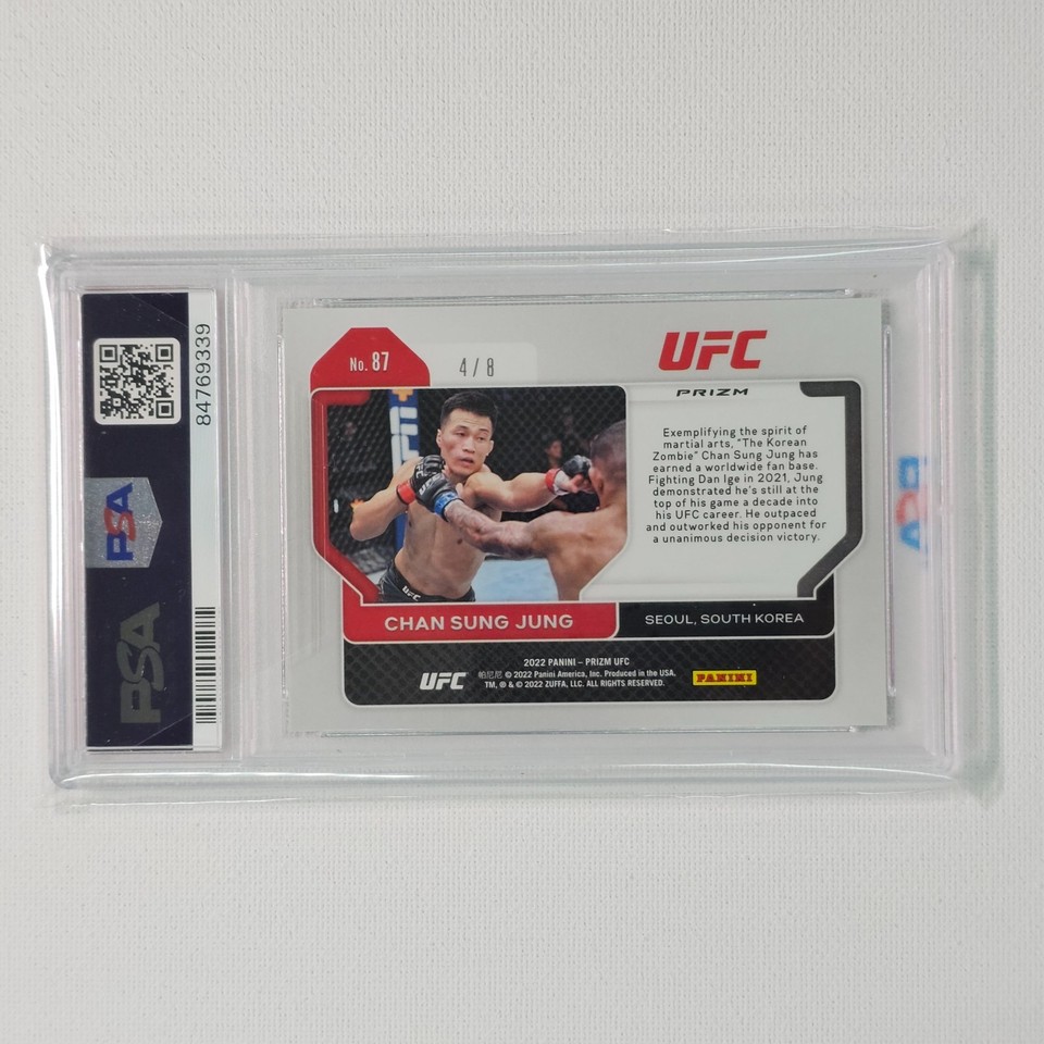 2022 Prizm UFC #87 Chan Sung Jung Octagon Prizm 4/8 Korean Zombie PSA ...