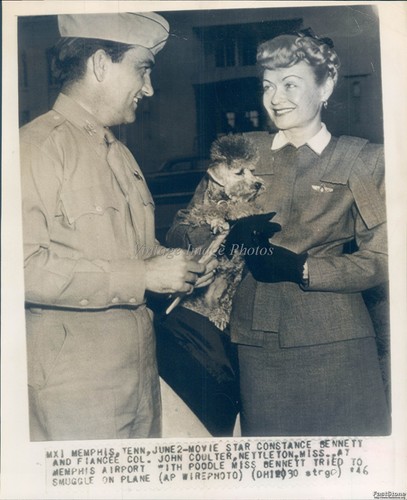 1946 Bennett Fiancee Colonel John Coulter Memphis Tn Wire 8X10 Vintage ...