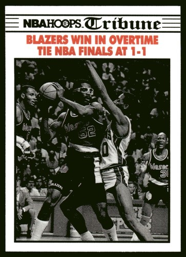 1990-91 Hoops #338 Blazers Win In Overtime Tie NBA Finals At 1-1 | eBay