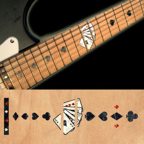 New Playing Card Black Pearl Fret Markers Inlay Stickers Decal Guitar ...