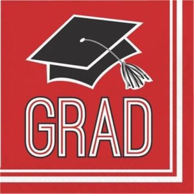 Graduation School Spirit Red Lunch Napkins Paper 36 Per Pack Red Grad ...