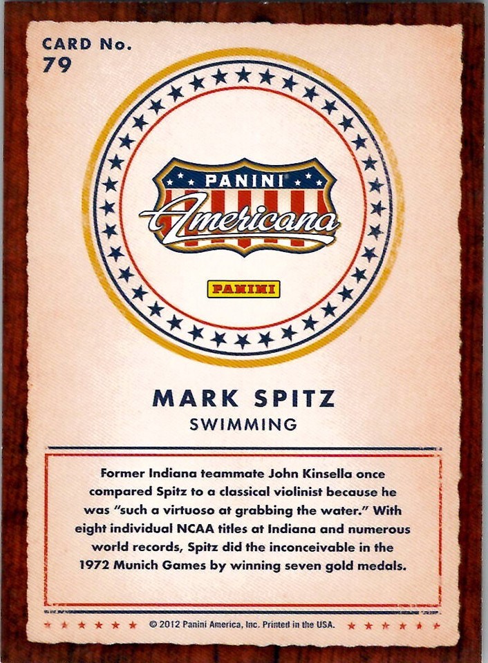 MARK SPITZ SIGNED AUTOGRAPH 2012 PANINI AMERICANA #79 CARD OLYMPICS | eBay