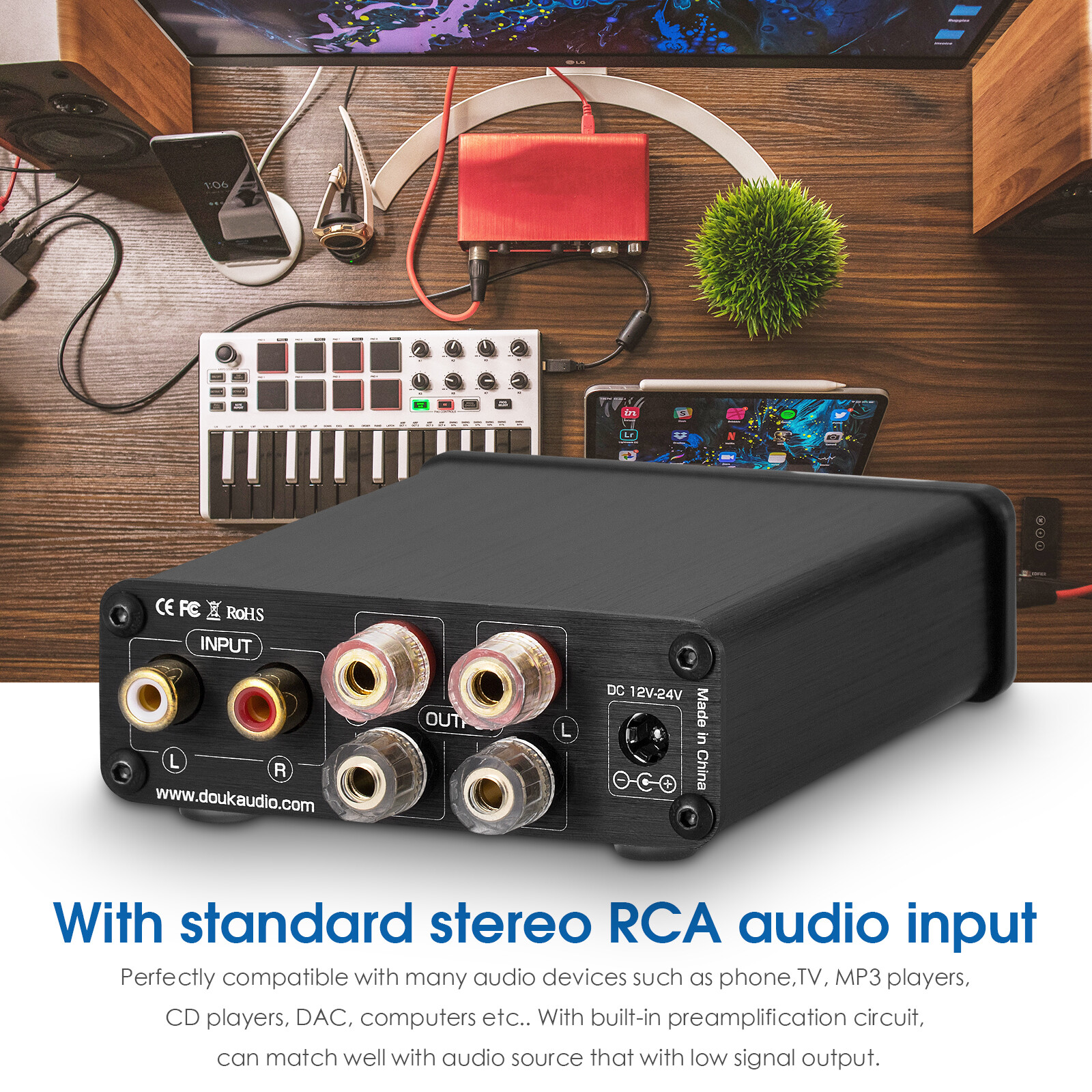 Nobsound NS-04G Pro Mini Class D Amplifier 2.0 Channel Stereo Audio Amp ...