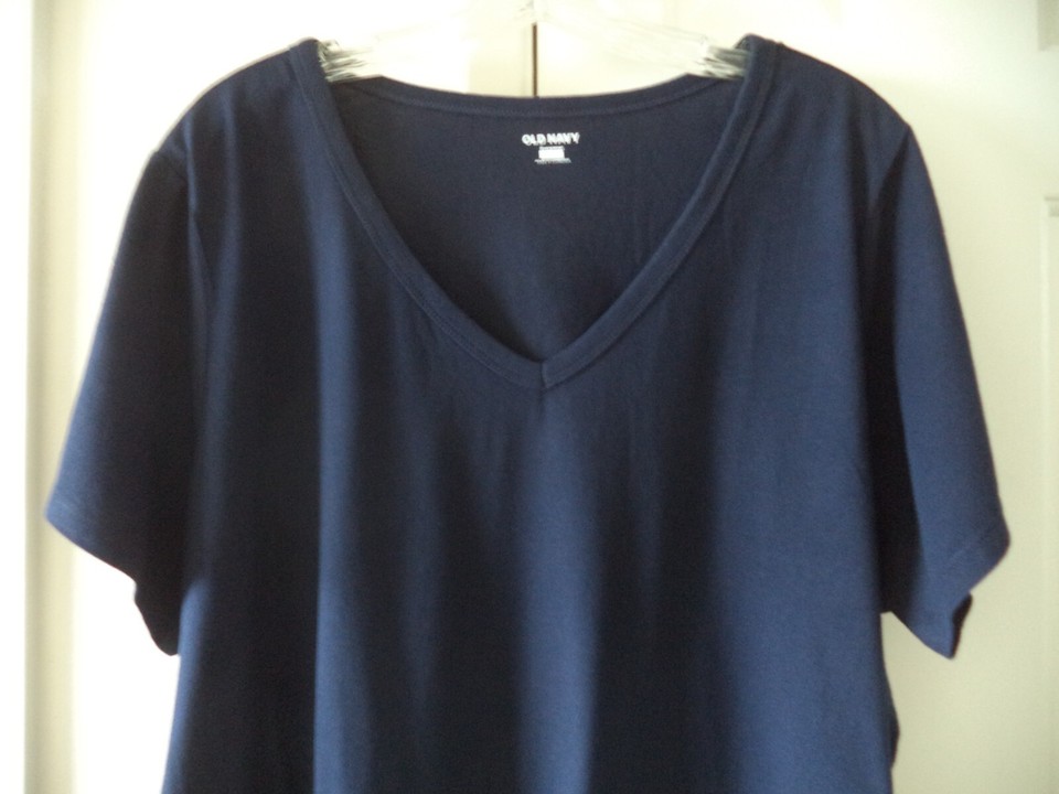 Old Navy Soft Jersey Dark Blue Navy Short Sleeve V-Neck T-Shirt XL XXL ...