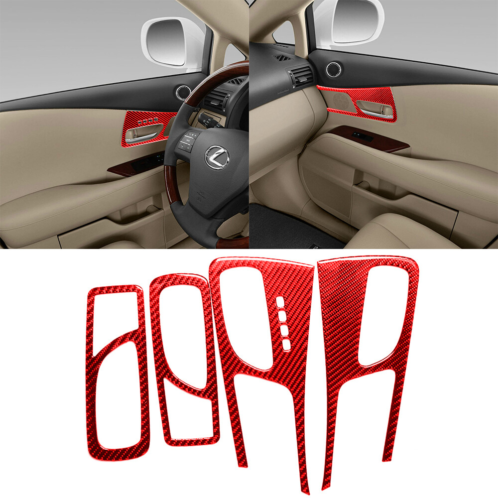 4PCS Red Carbon Fiber Door Handle Interior Sticker Trim For Lexus RX350 ...