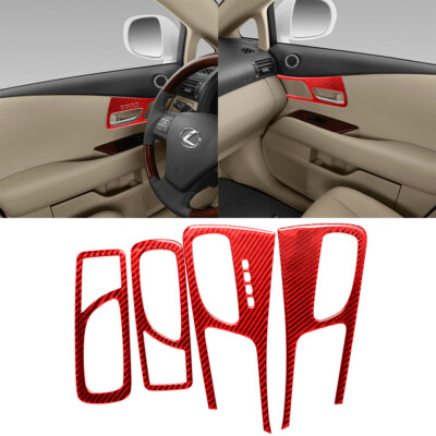 4PCS Red Carbon Fiber Door Handle Interior Sticker Trim For Lexus RX350 ...
