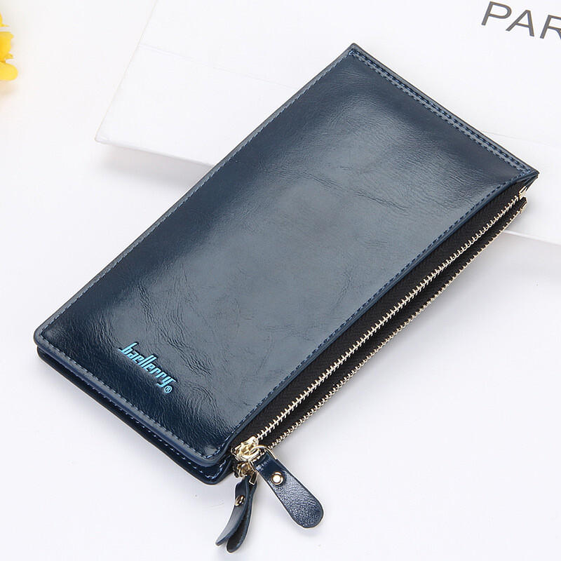 Womens Oil Wax Leather Slim Multi Credit Card Holder Secretary Zip ...