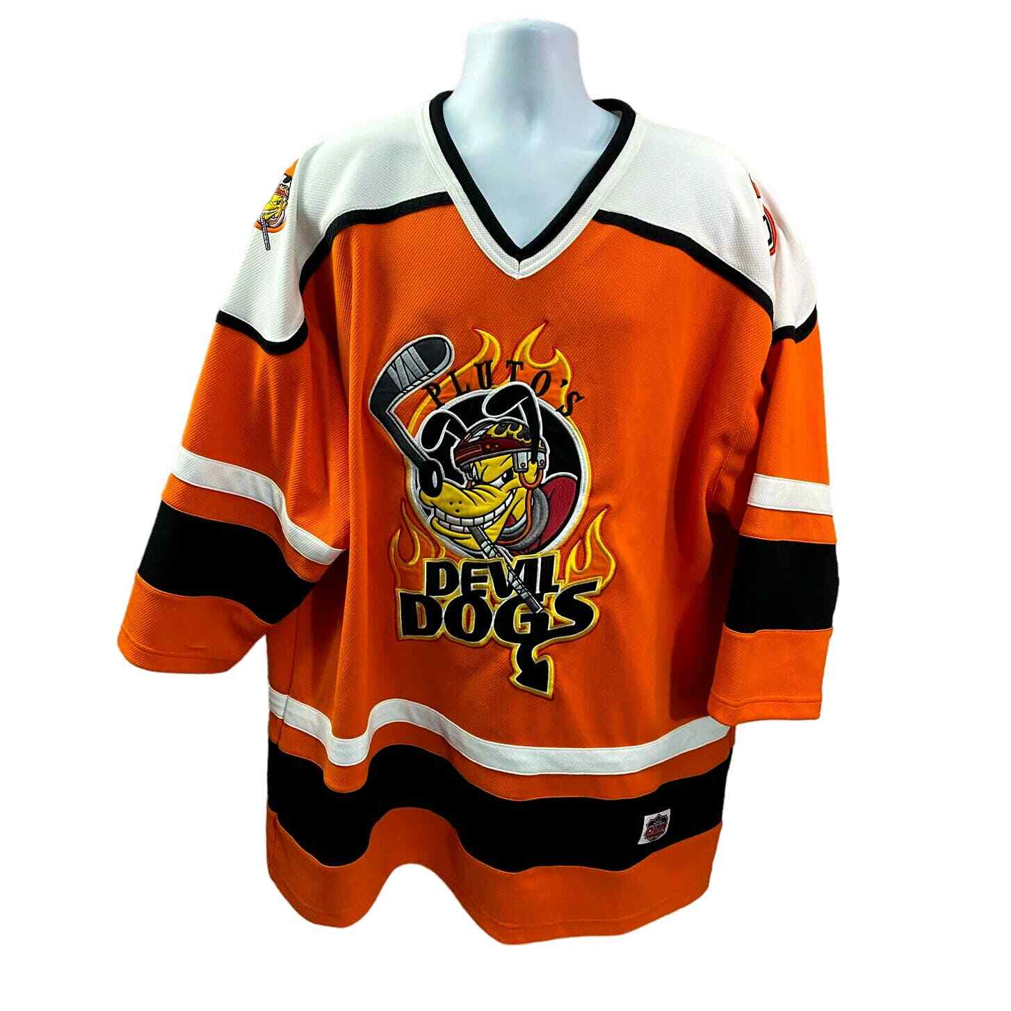 Rare Vintage Disney Devil Dogs Pluto K9 Hockey Jersey… - Gem