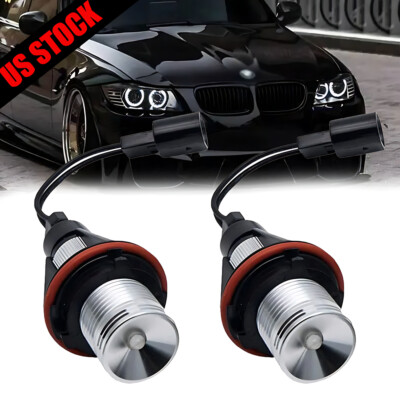 2x 5W 6000K White LED Angel Eye Halo Ring Marker Light Bulbs For BMW ...