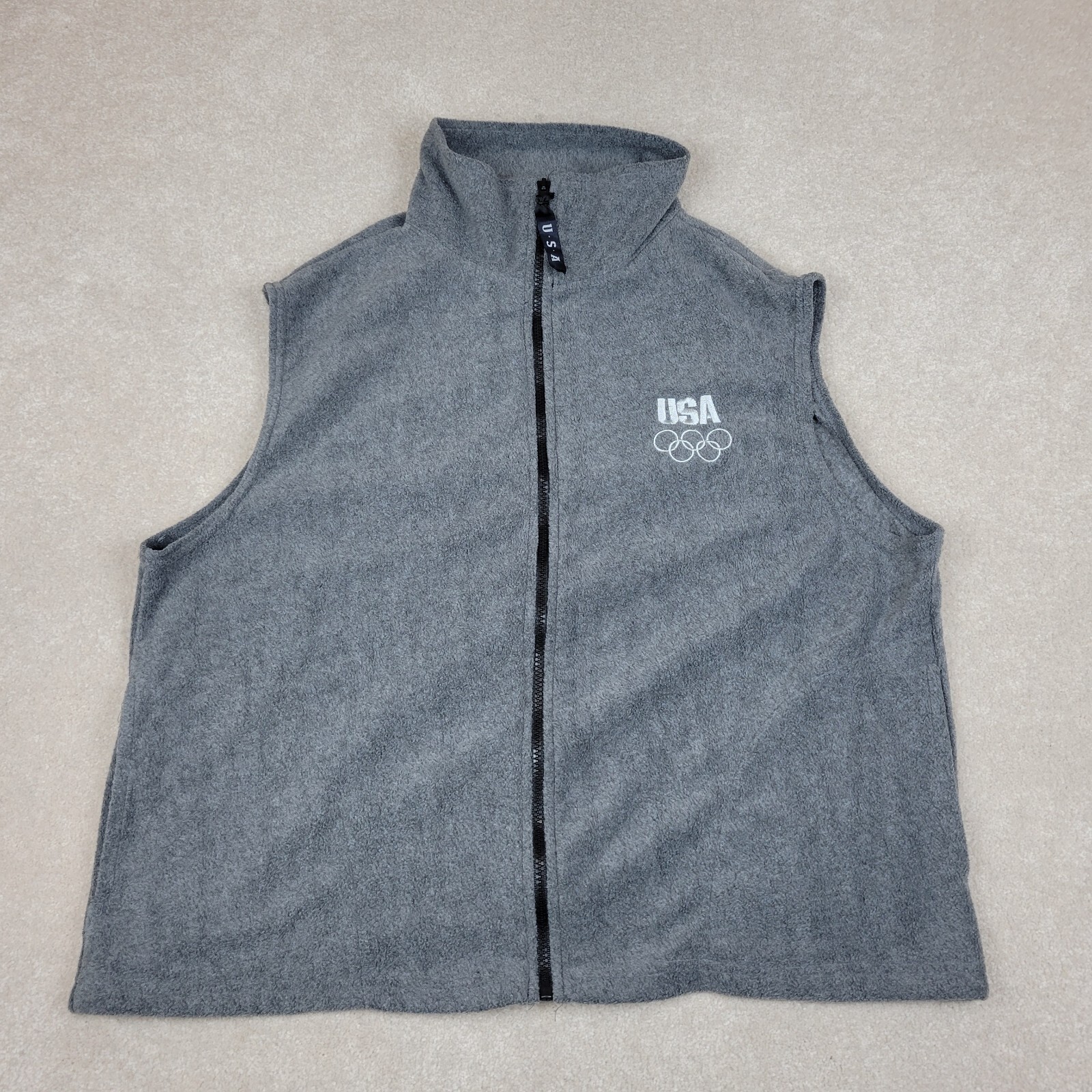 Olympic Committee Vest Mens Extra Large Grey Full Zip… - Gem