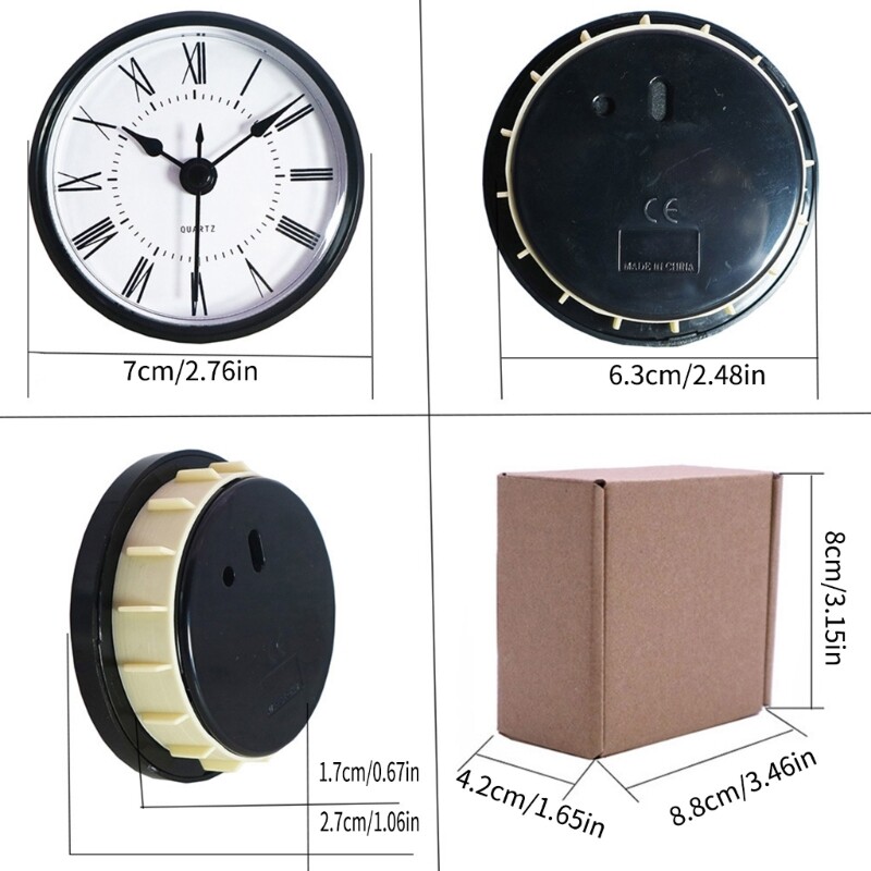 3Pcs/lot 70mm Retro Clock Quartzs Clocks Head Insert Arabic/Roman ...
