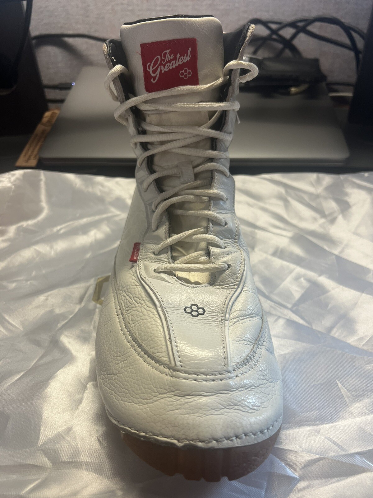 RUDIS THE GREATEST WRESTLING SHOES WHITE RARE MEN'S SIZE-14 MUHAMMAD ...