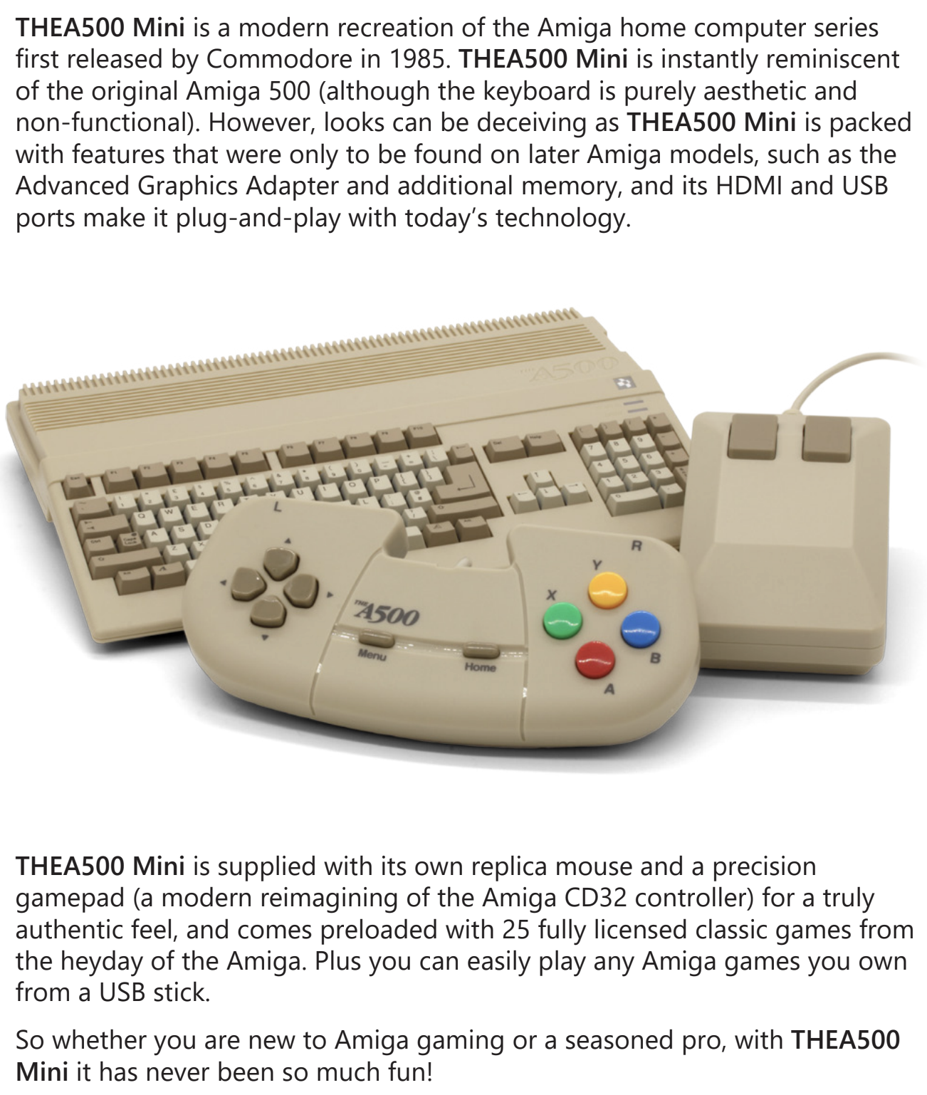 Retro Games Console The A500 Mini - C64 Maxi - Atari Flashback ...