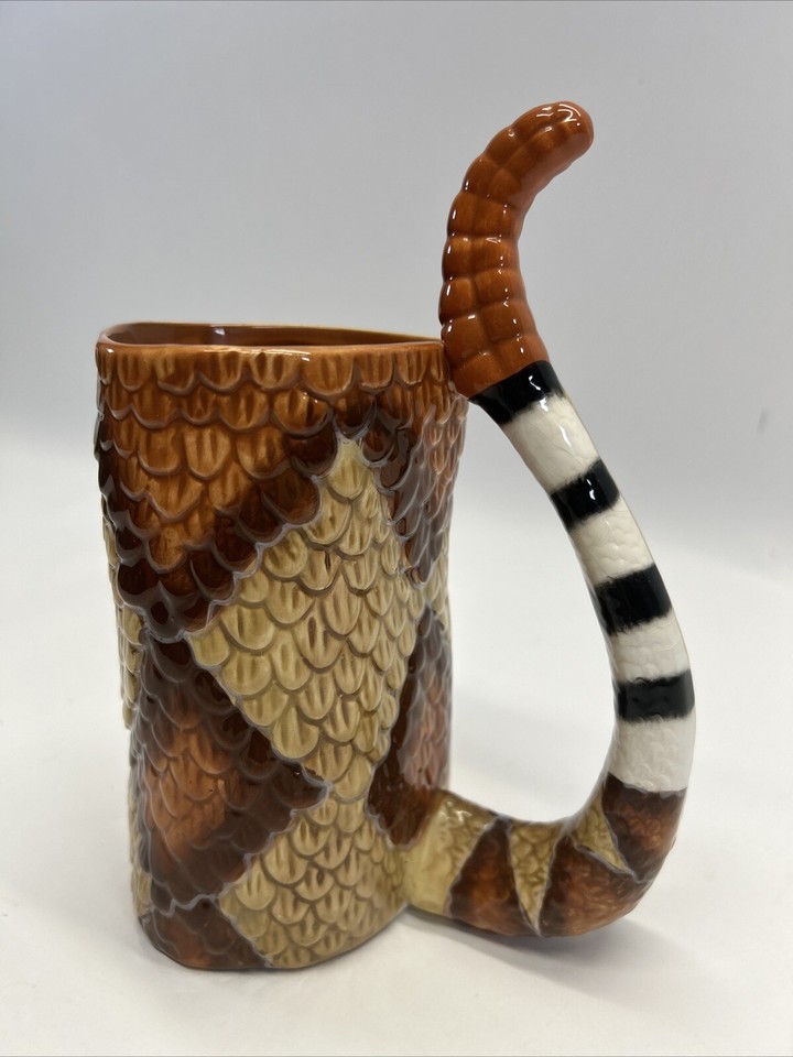American Legacy Rattlesnake Oversized Mug Handled Cup Snake Inside 6.5 ...