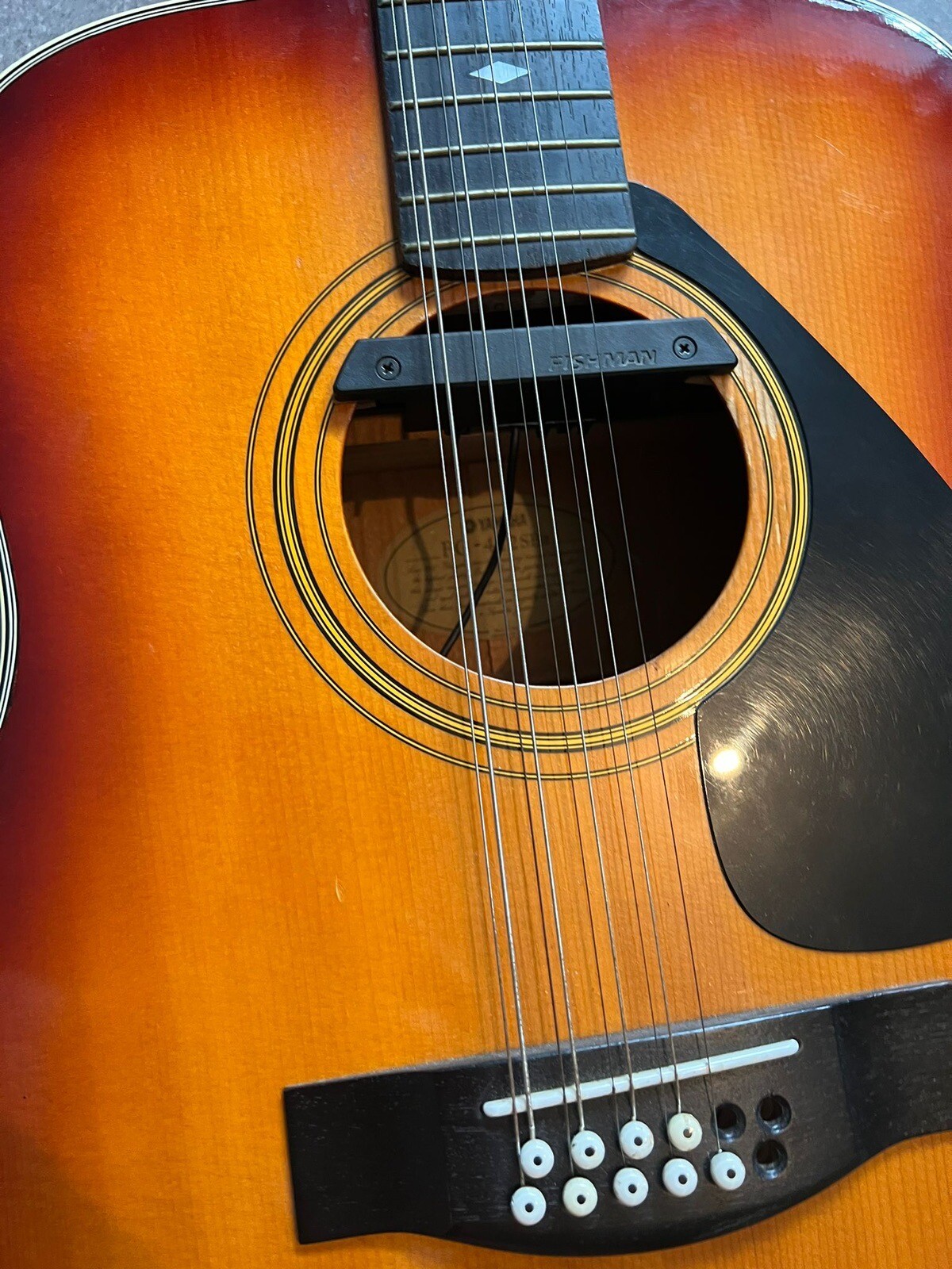 Yamaha FG 412 SB II 12 String Acoustic Guitar Fitted With A Fishman ...
