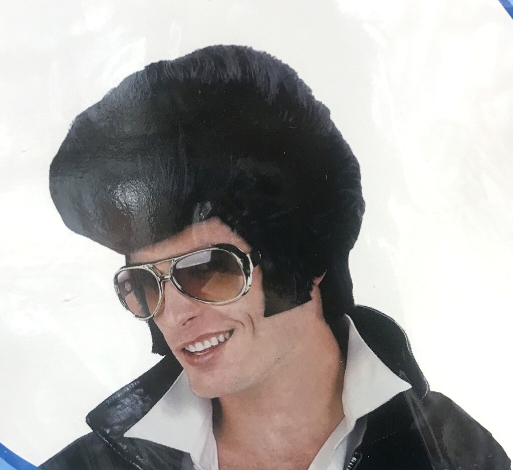 Men's Rockstar Wig Rock Star 80s Dude Bogan Elvis Party Costume | eBay ...