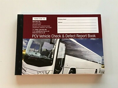 50 page Nil Defect Bus Coach PSV PCV Drivers Walk Around Check Book ...