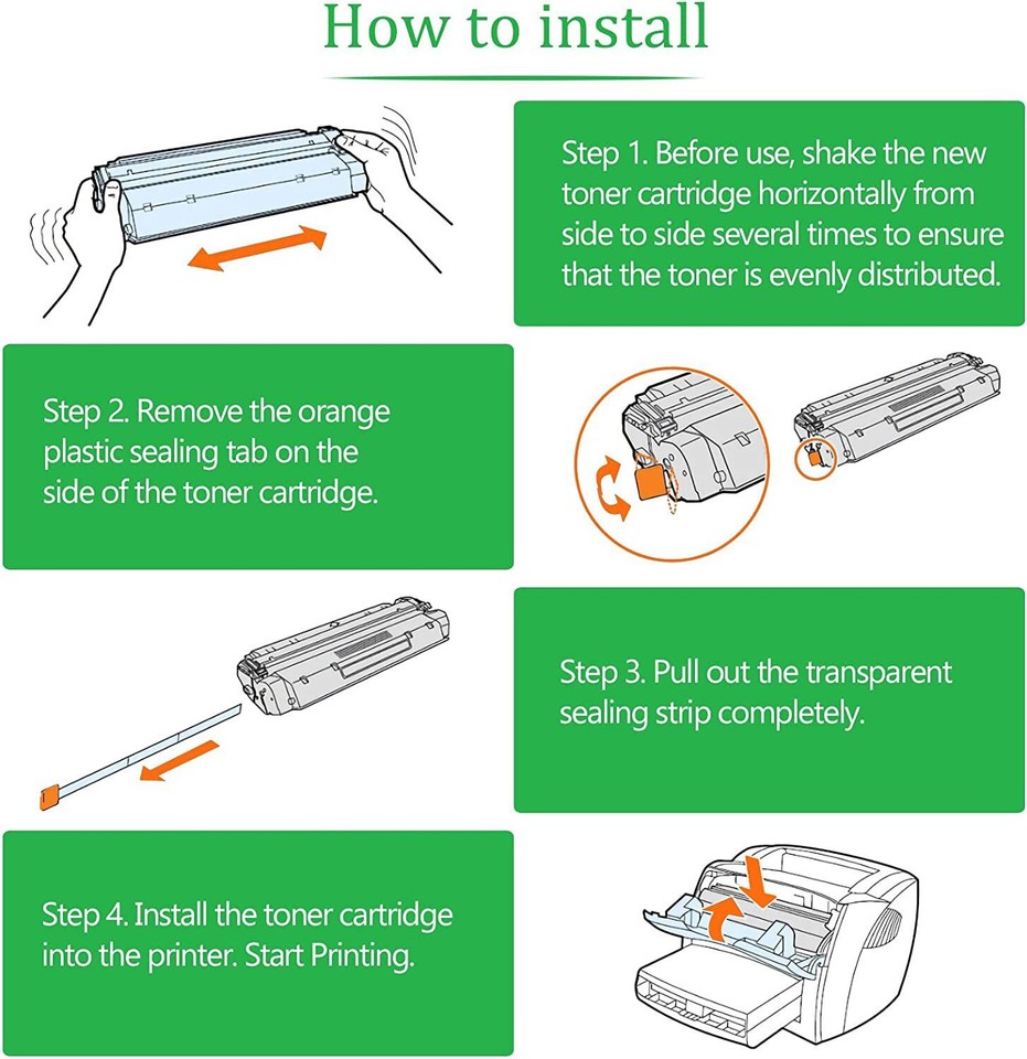 8× Q2612A 12A Toner Cartridge fit for HP LaserJet 1018 3050 3052 3055 ...