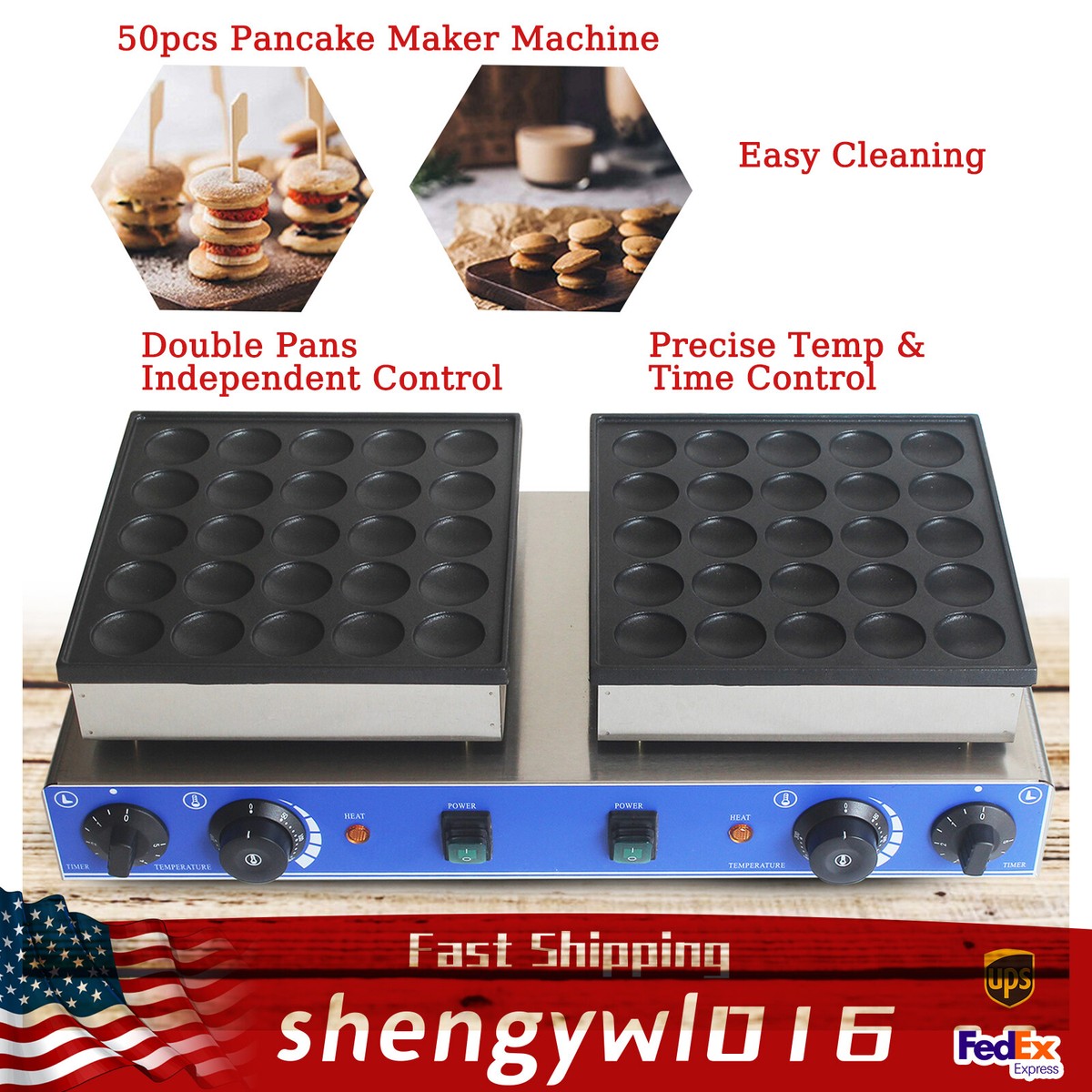 Mini Pancakes Maker Double Sided Pancake Maker Pancake Machine with ...